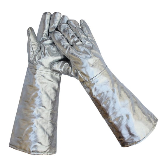 2 Pairs High Temperature Welding Gloves Aluminum Foil Heat Resistant ...