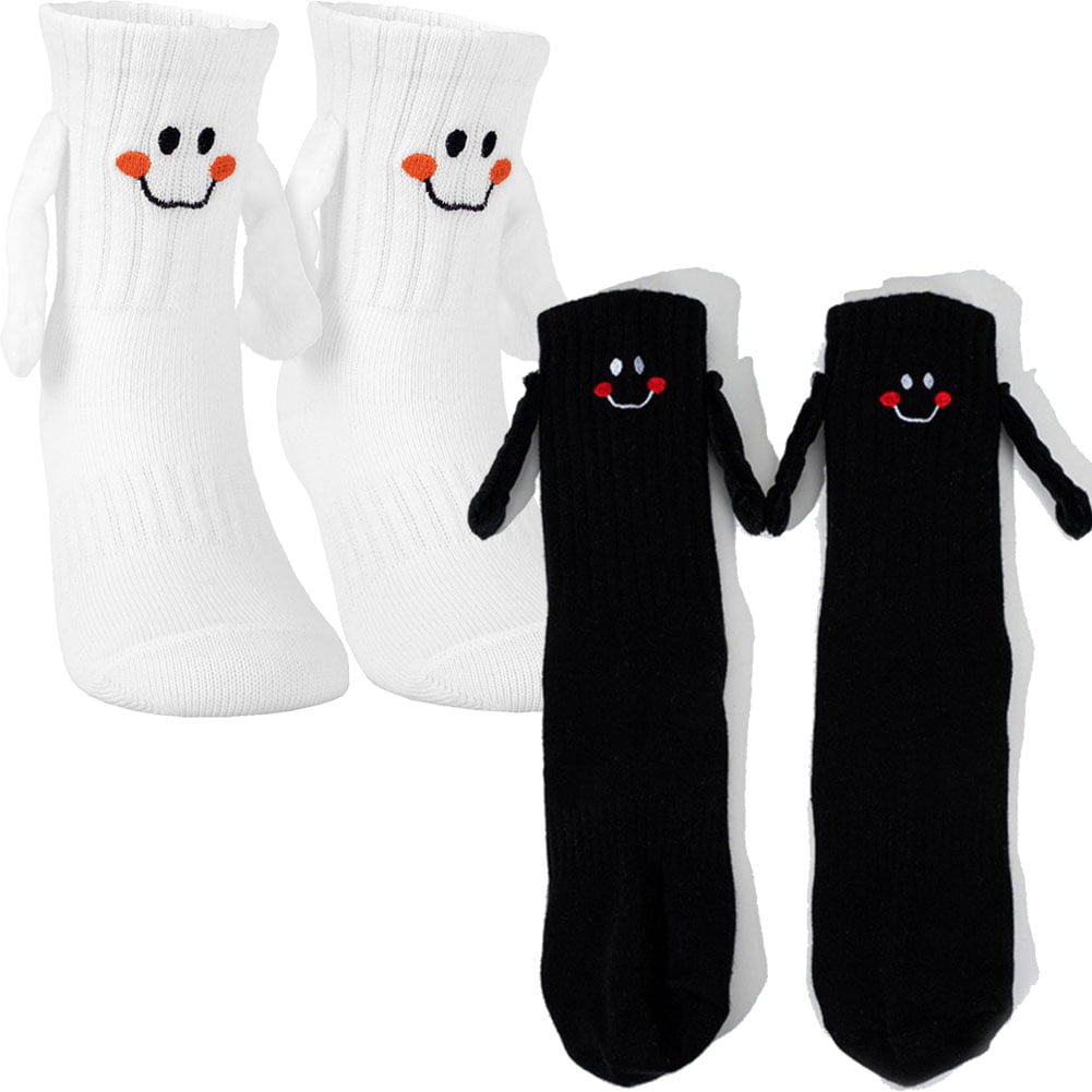 2 Pairs Holding Hands Socks Funny Couple Socks,Unisex Couple Socks ...