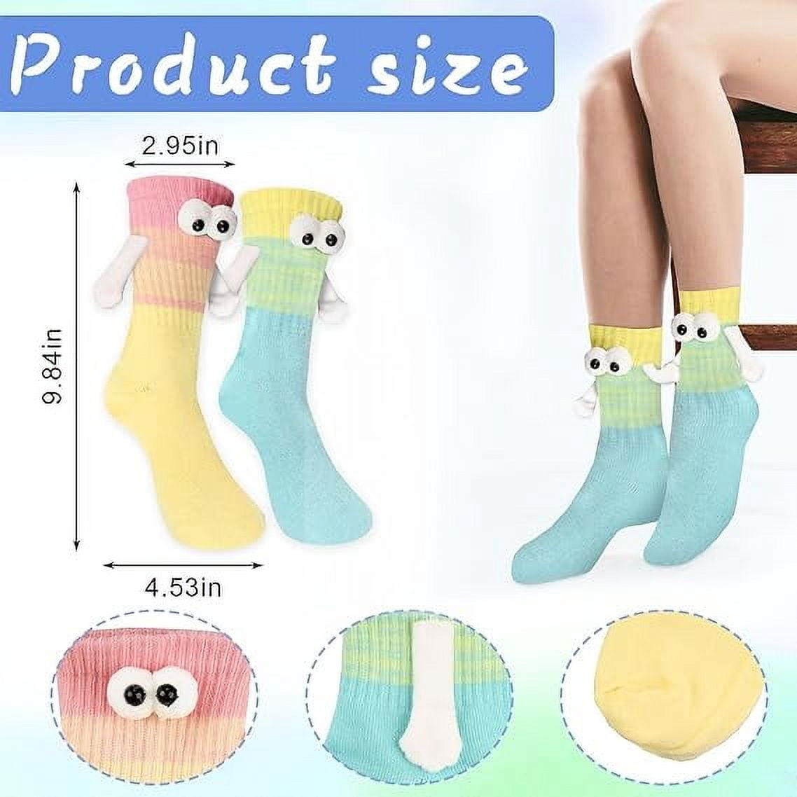 2 Pairs Holding Hands Socks Funny Magnetic Couple Socks for Bestie ...