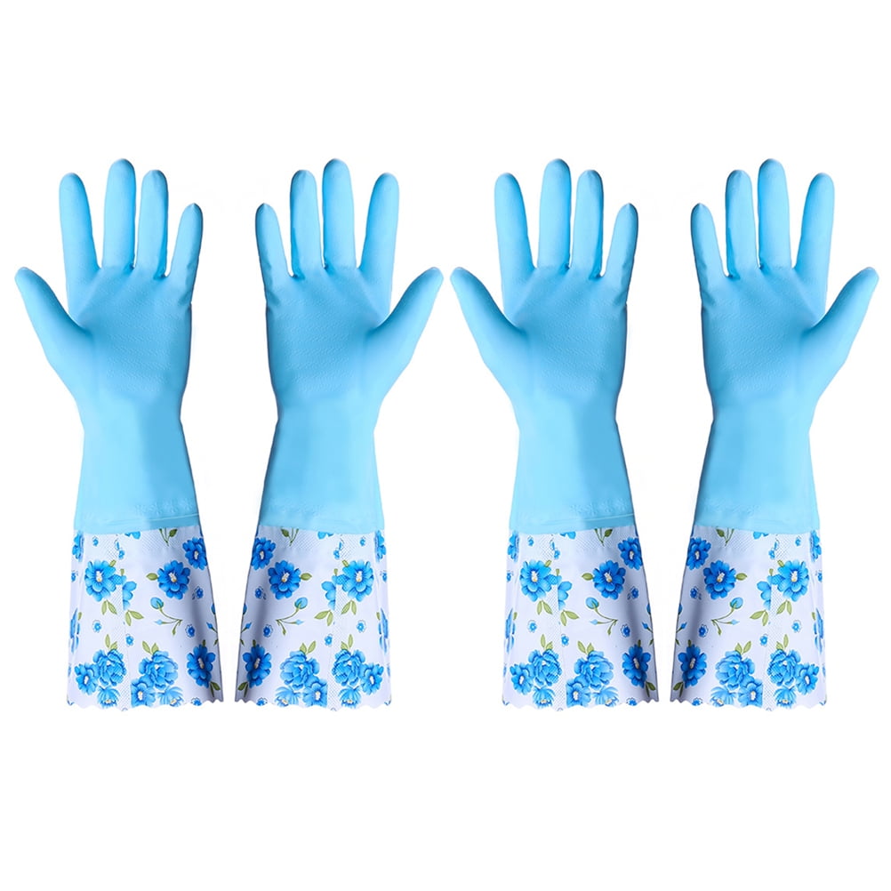 Walmart 2 Pairs Reusable Dishwashing Gloves, Durable Latex Kitchen ...
