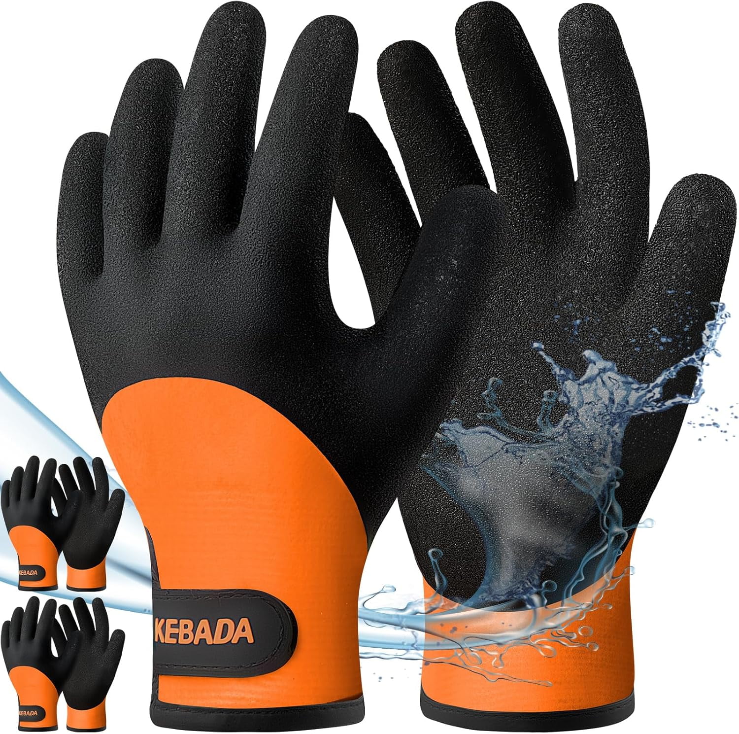 2 Pairs KEBADA T2 Cold-Weather Waterproof Work Gloves - Insulated ...