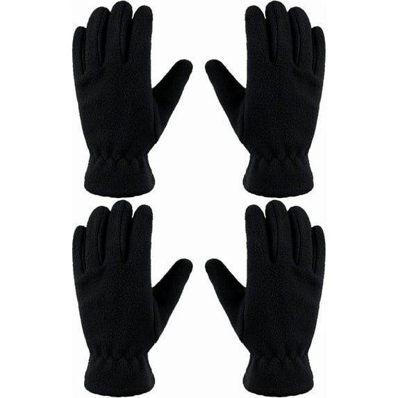 2 Pairs Kids Fleece Gloves Full Finger Winter Warm Gloves Cold Weather ...