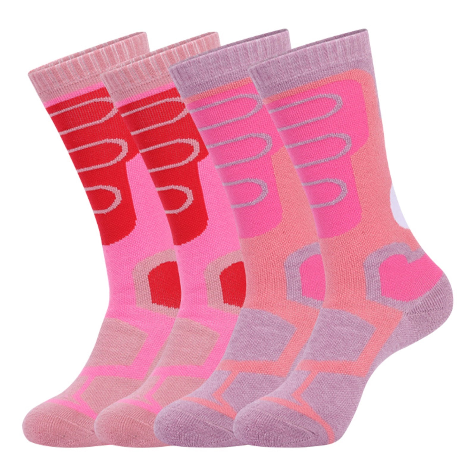 2 Pairs Kids Ski Socks Winter Warm Knee High Snow Socks Soft Wool Socks ...