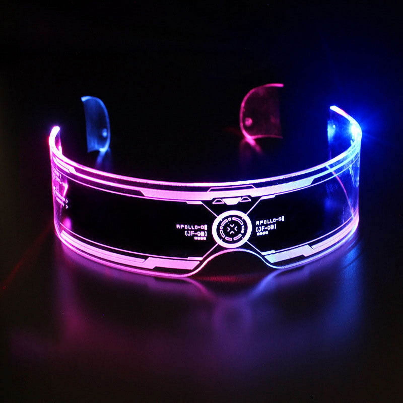 2 Pairs Led Visor Glasses 7 Colors Futuristic Glasses 4 Modes Light Up Glasses Honeycomb