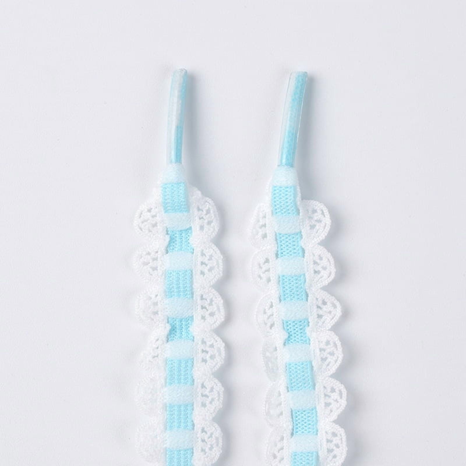 2 Pairs Lace Shoelaces for Sneakers: 1.5CM Elastic Lacy Shoe Laces for ...
