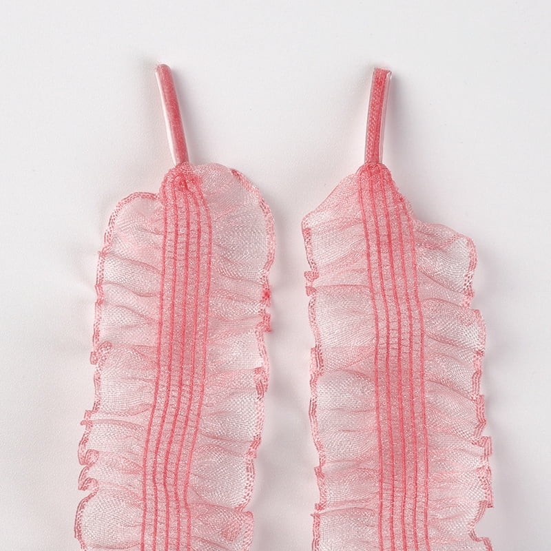 2 Pairs Lace Shoelaces for Sneakers: 3CM Wide Elastic Lacy Shoe Laces ...