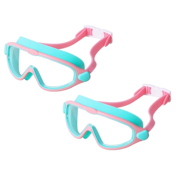 2 Pairs Large Frame Swimming Goggles for Boys and Girls, Anti Fog ...