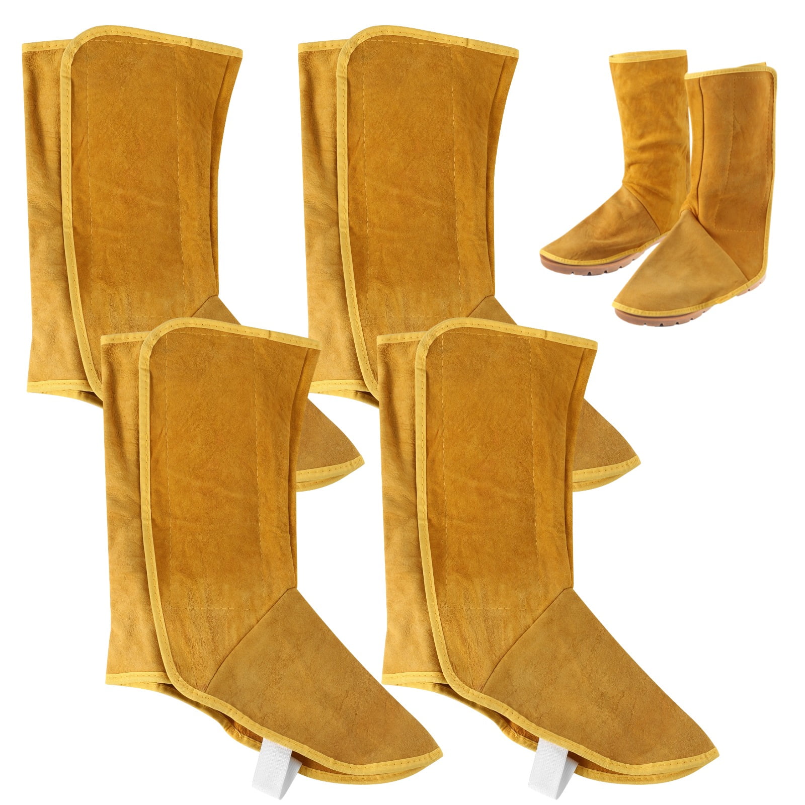 2 Pairs Leather Welding Spats, Extra Long Heat & Abrasion Resistant ...