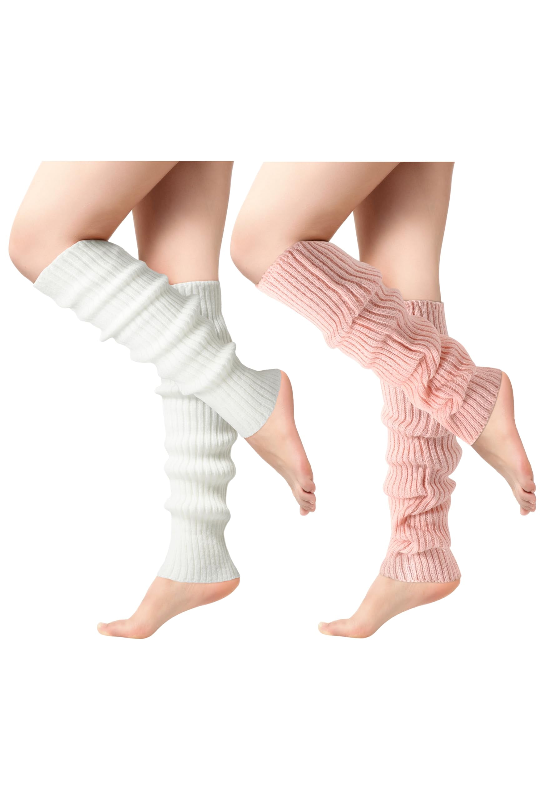 2 Pairs Leg Warmers Women Knee High Socks, Long Boot Socks.Winter Leg ...
