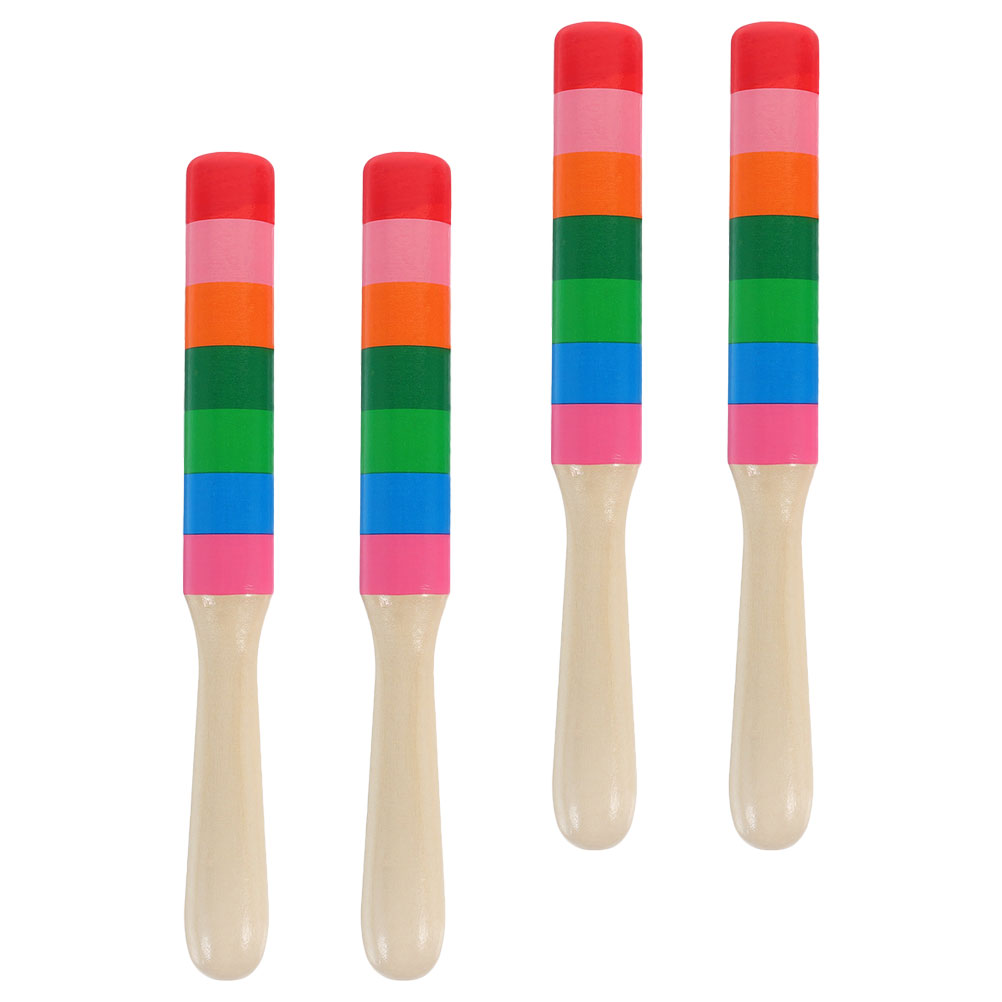 2 Pairs Rhythm Sticks Wood Percussion Instrument Portable Musical ...