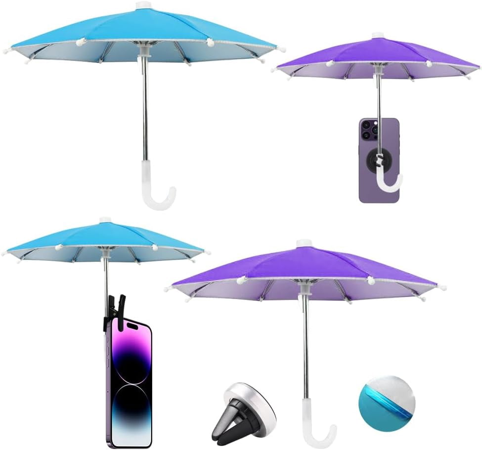 2 Pairs Magnetic Phone Stand, Foldable Portable Umbrella With ...