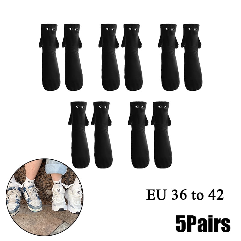 2 Pairs Magnetic Socks with Hands Women Men Fashion Black White Funny ...