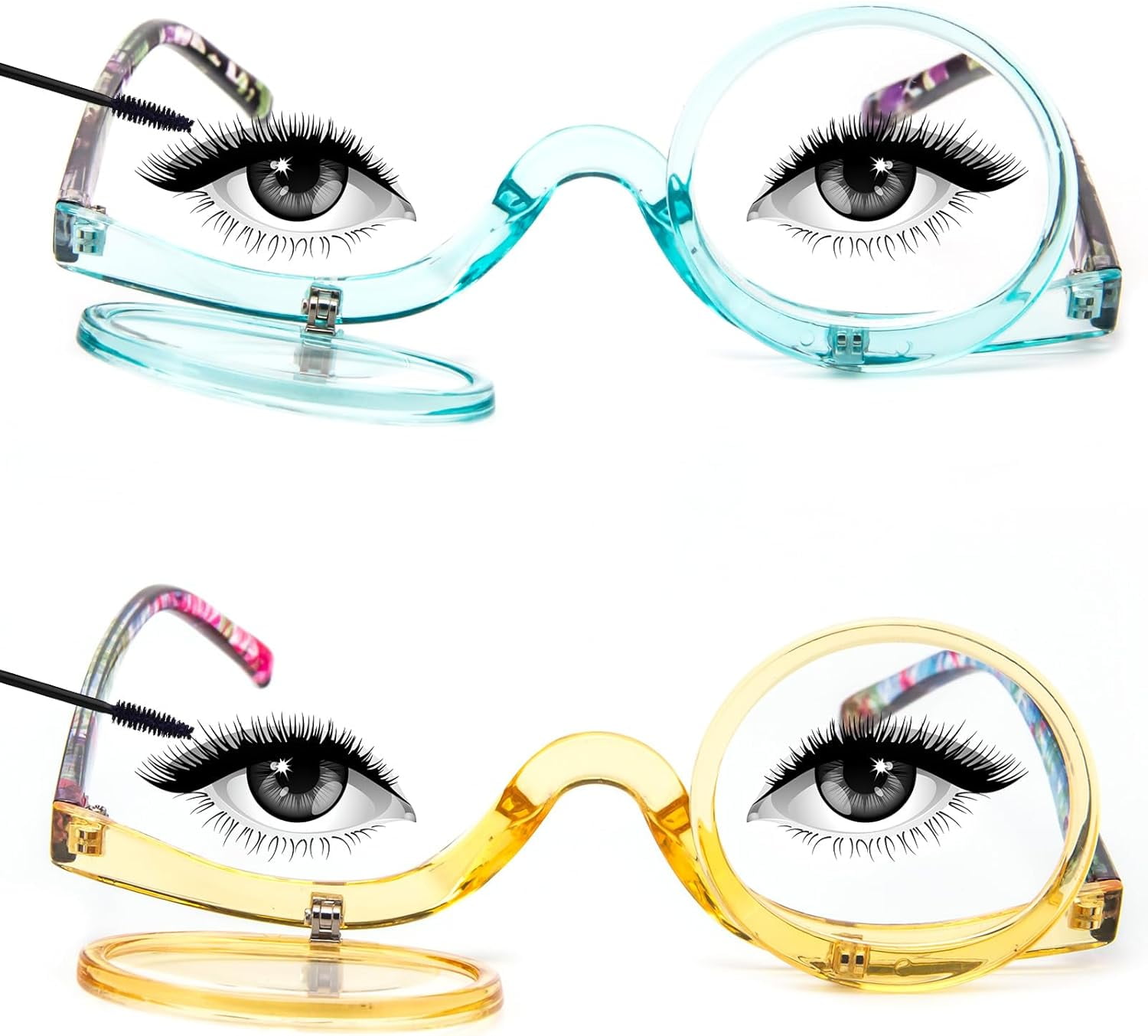 2 Pairs Makeup Reading Glasses for Women Magnifying Flip Down Cosmetic ...