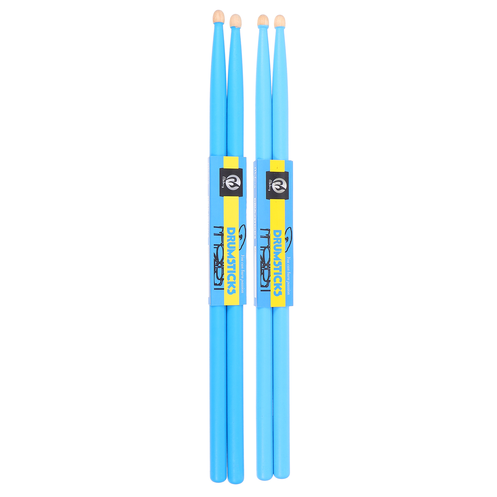 2 Pairs Maple Sticks Instruments Drum Drumsticks Tip Snare Child Blue ...