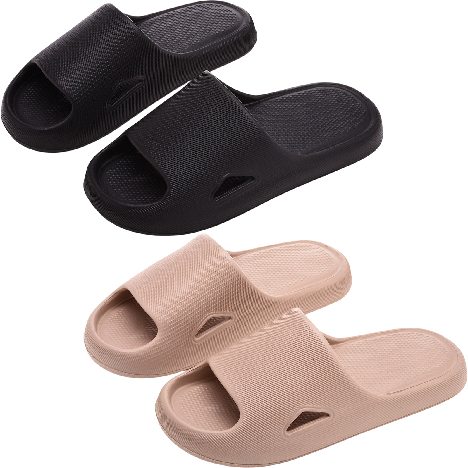 2 Pairs Men‘s Cloud Slides, EVA Non Slip Lightweight House Slippers for ...