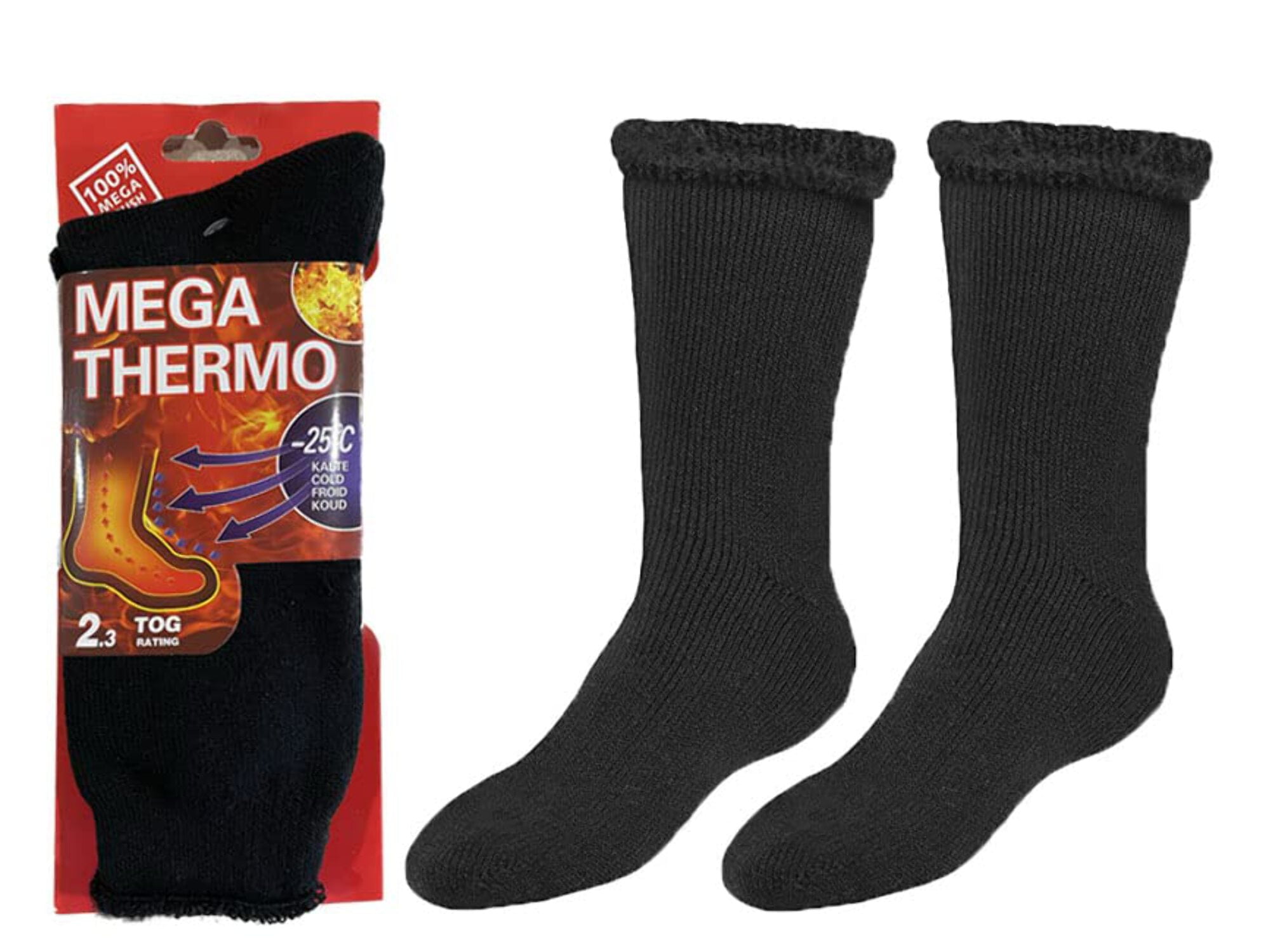 2 Pairs, Men's Heated Sox Socks Thick Thermal Socks Keeps Feet Warmer ...