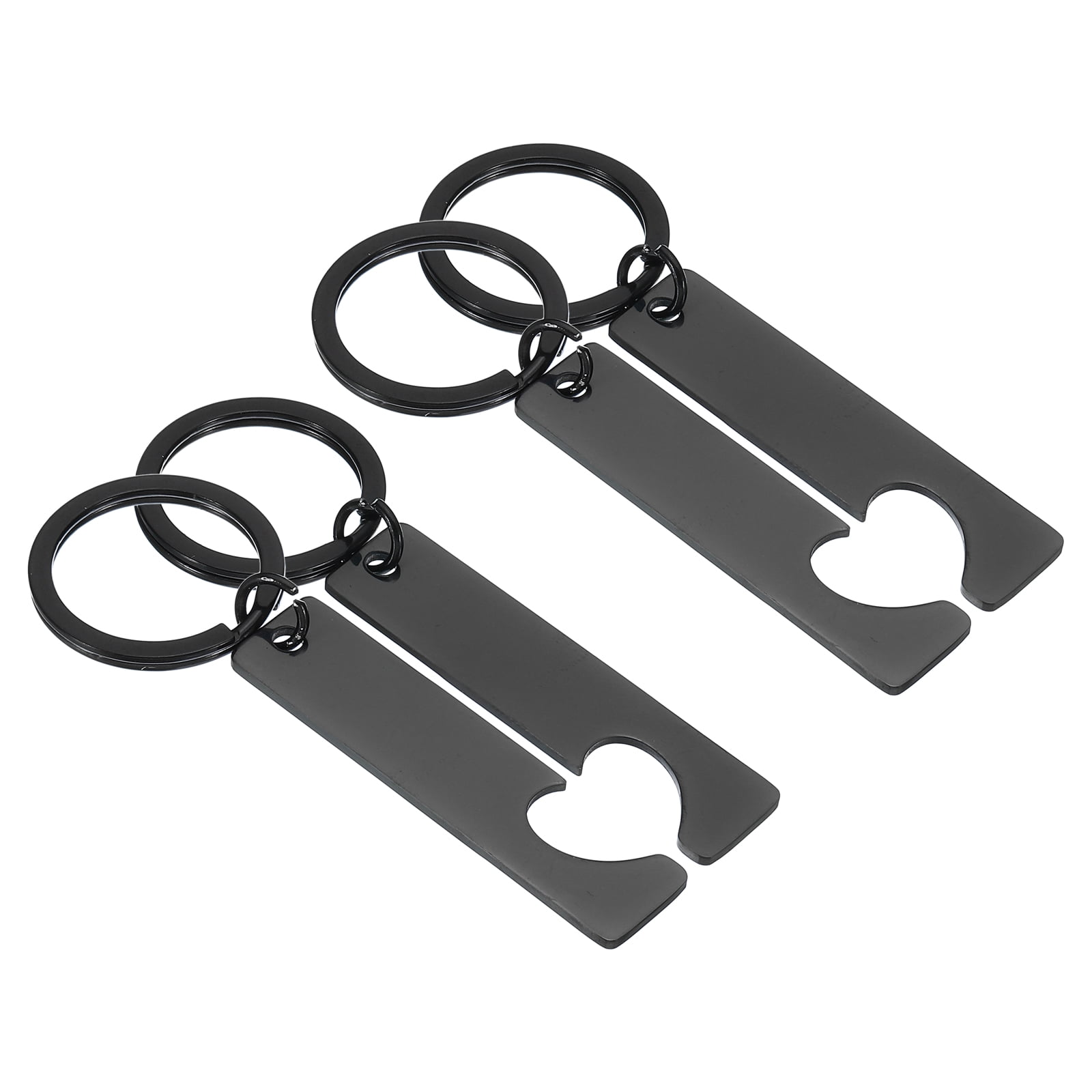 2 Pairs Metal Stamping Blanks, Metal Keychain Blanks Rectangle Stamping ...