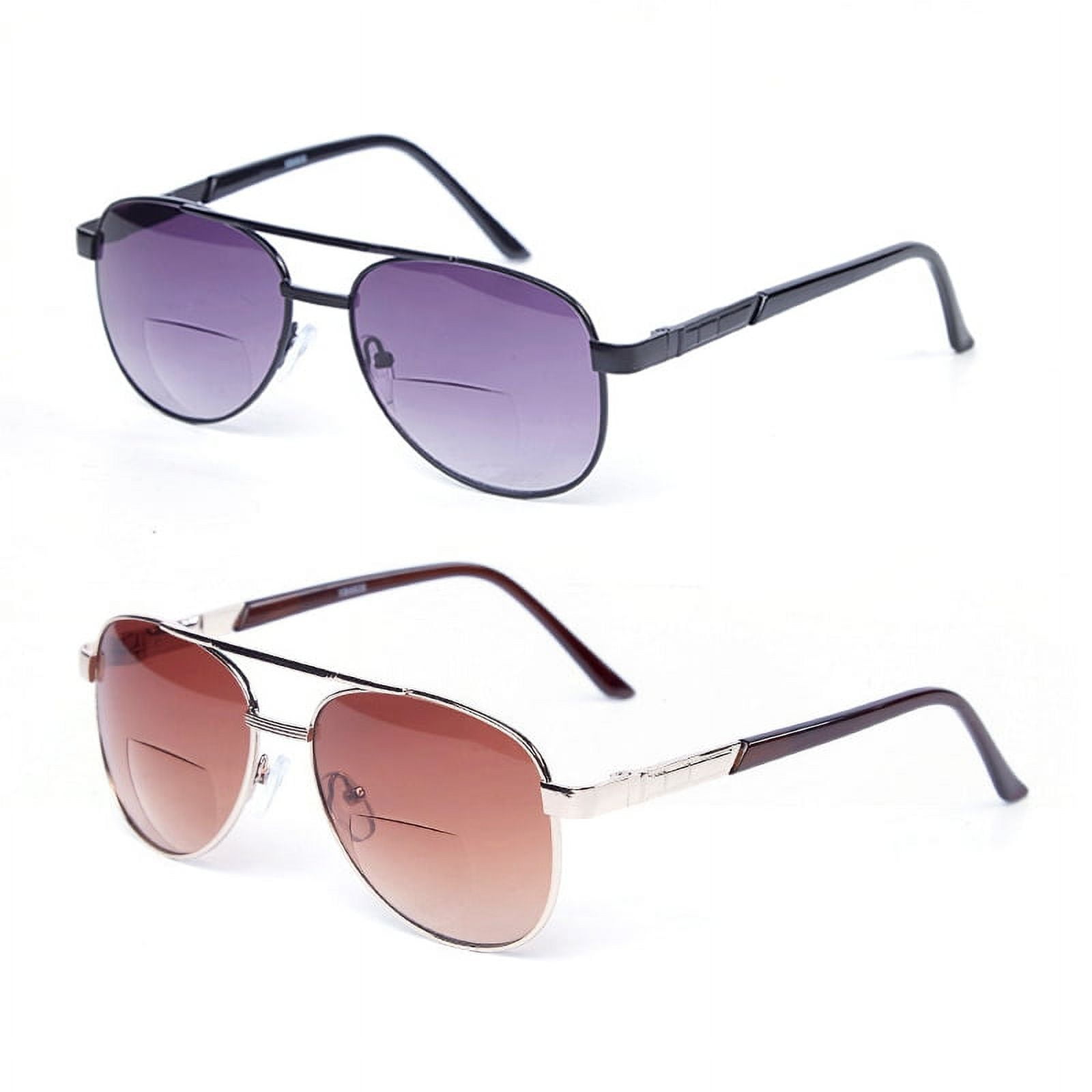 2 Pairs Metal Tinted Bifocal Reading Glasses Vintage Sunglasses Readers ...