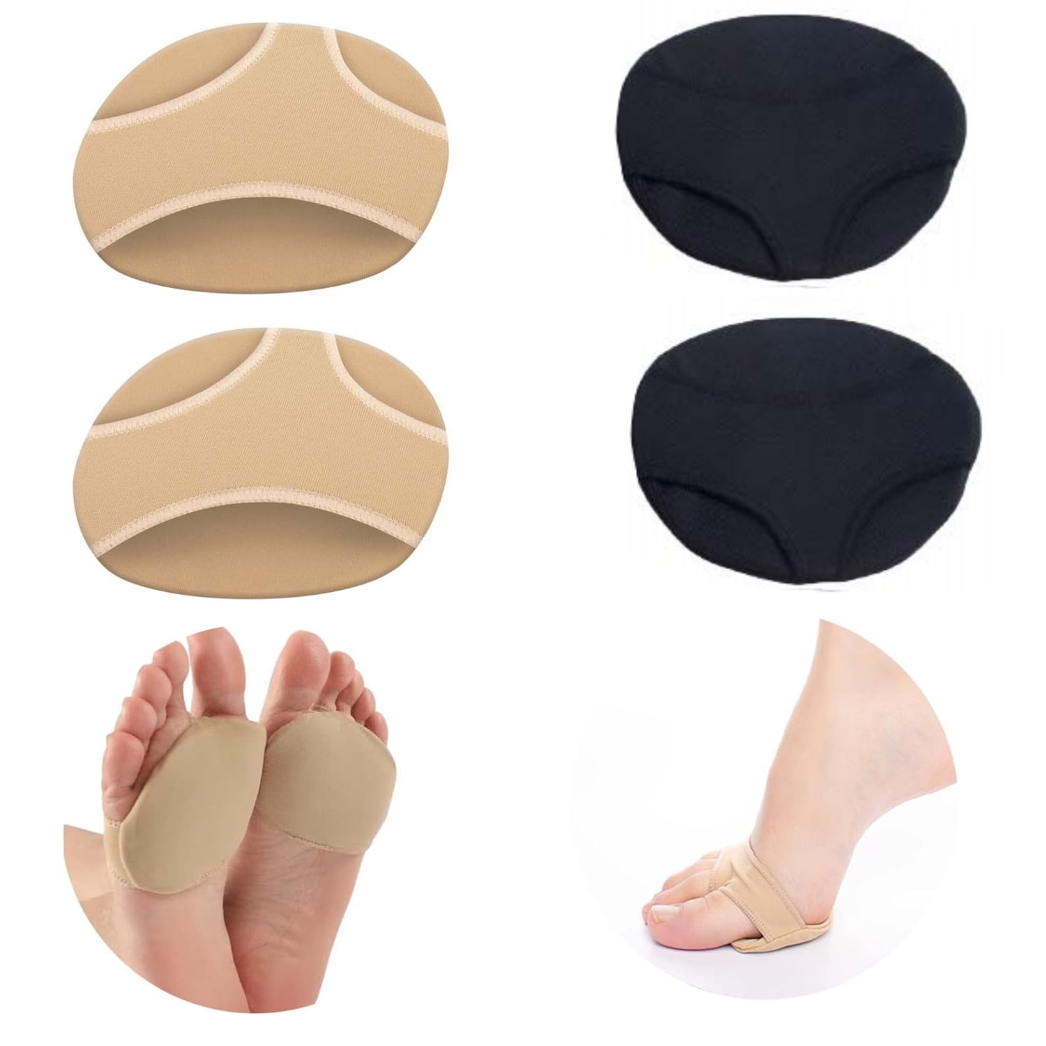 2 Pairs Metatarsal Pads,2.5x3.5x0.1In Forefoot Pads Sleeves with Gel ...