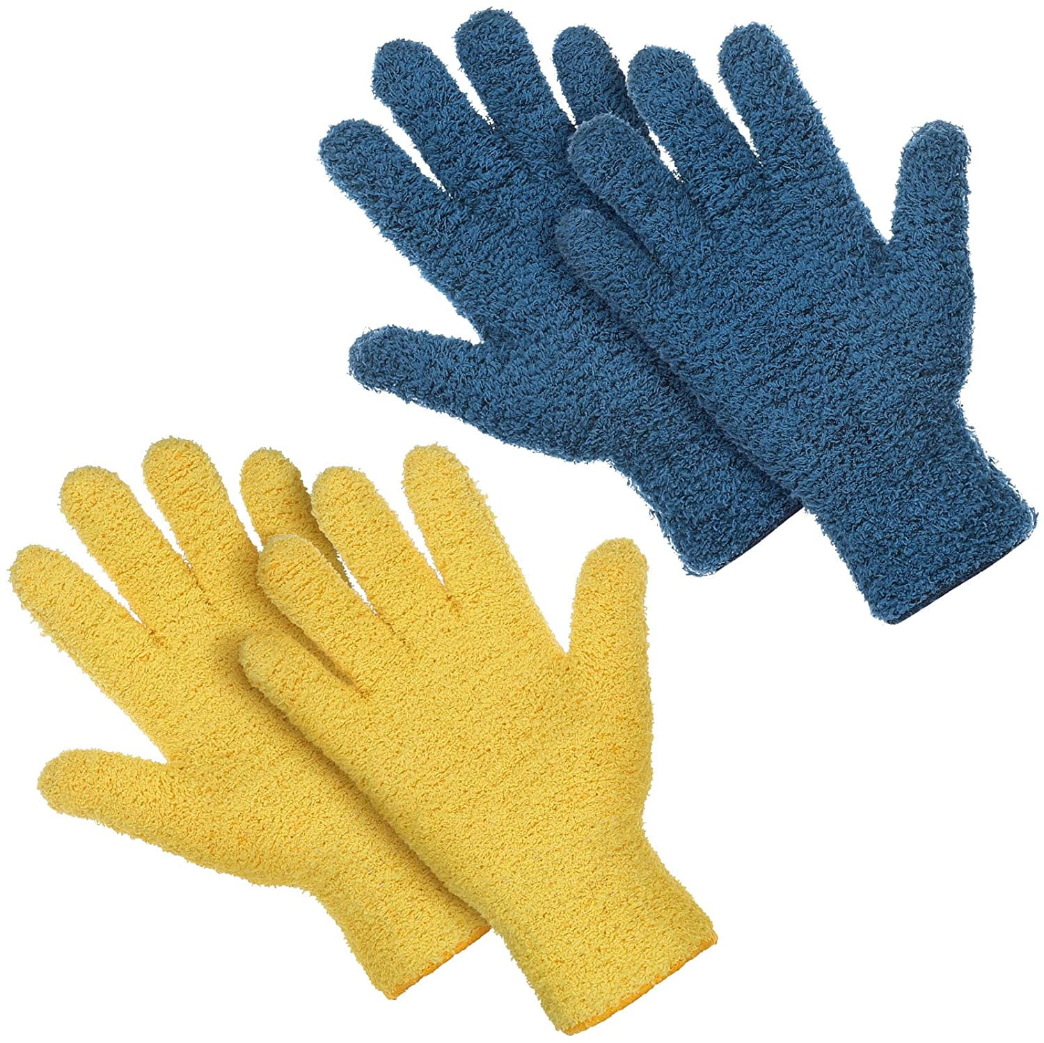 2 Pairs Microfiber Auto Dusting Cleaning Mittens Gloves Reusable ...