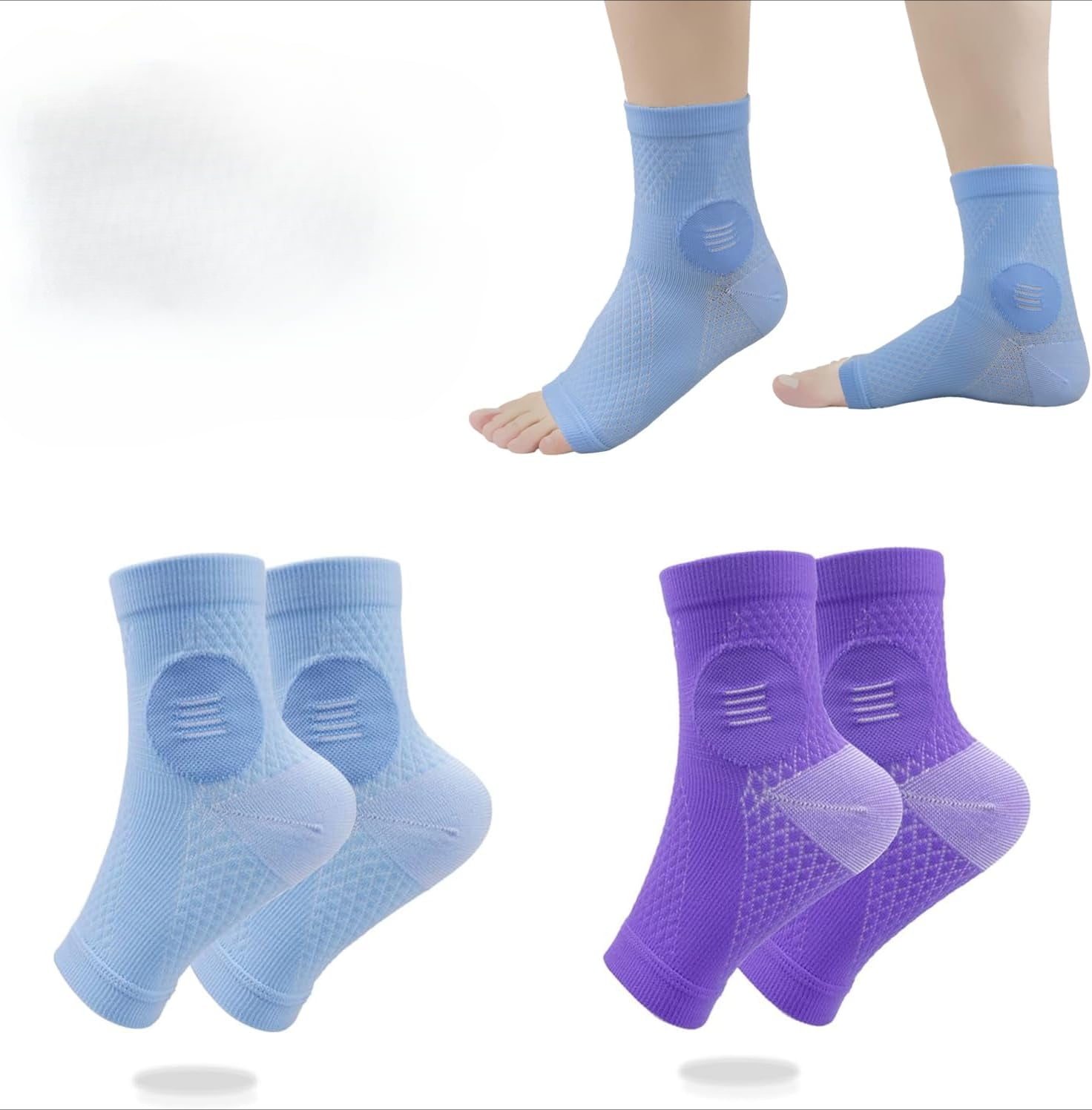 2 Pairs Mixed Colors Neuropathy Socks For Women & Men，Nano Neuropathy ...