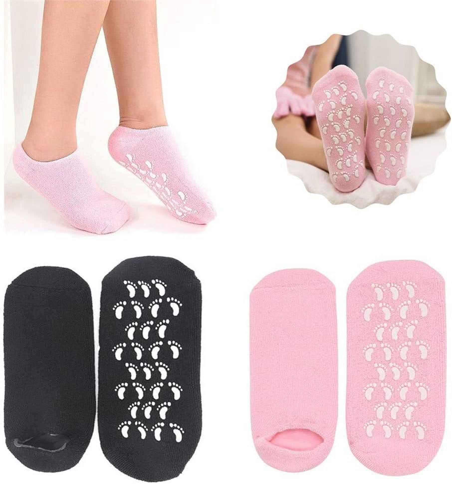 2 Pairs Moisturizing Socks,Gel Spa Socks Moisturizing Vitamin E and Oil ...