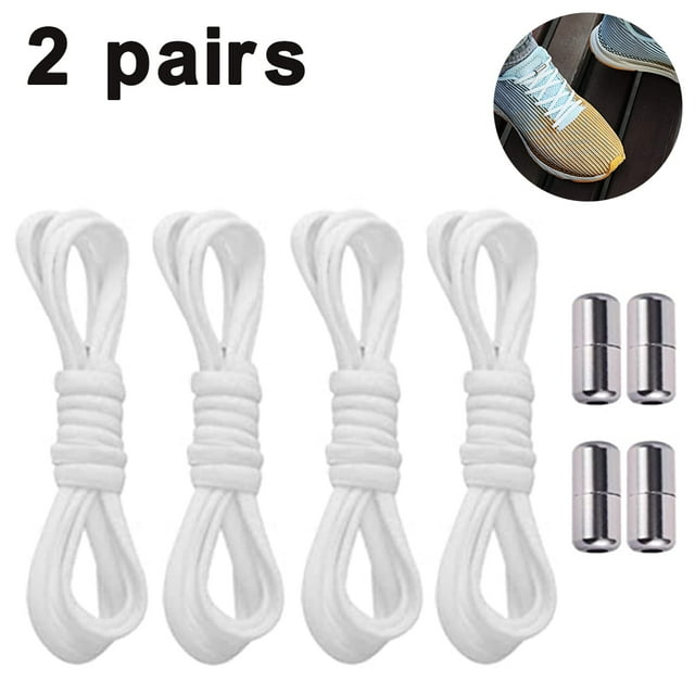 2 Pairs No Tie Elastic Shoe laces - Shoelaces for Kids, Adults and ...