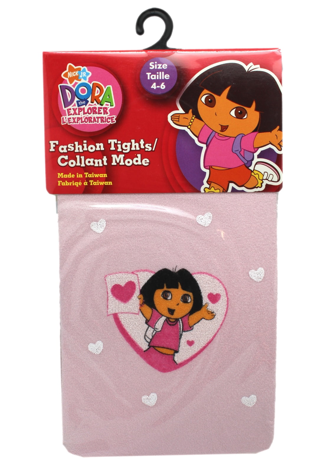 2 Pairs Of Pink Dora Kids Fashion Tights: Hearts Girls Tights (Size 4-6 ...