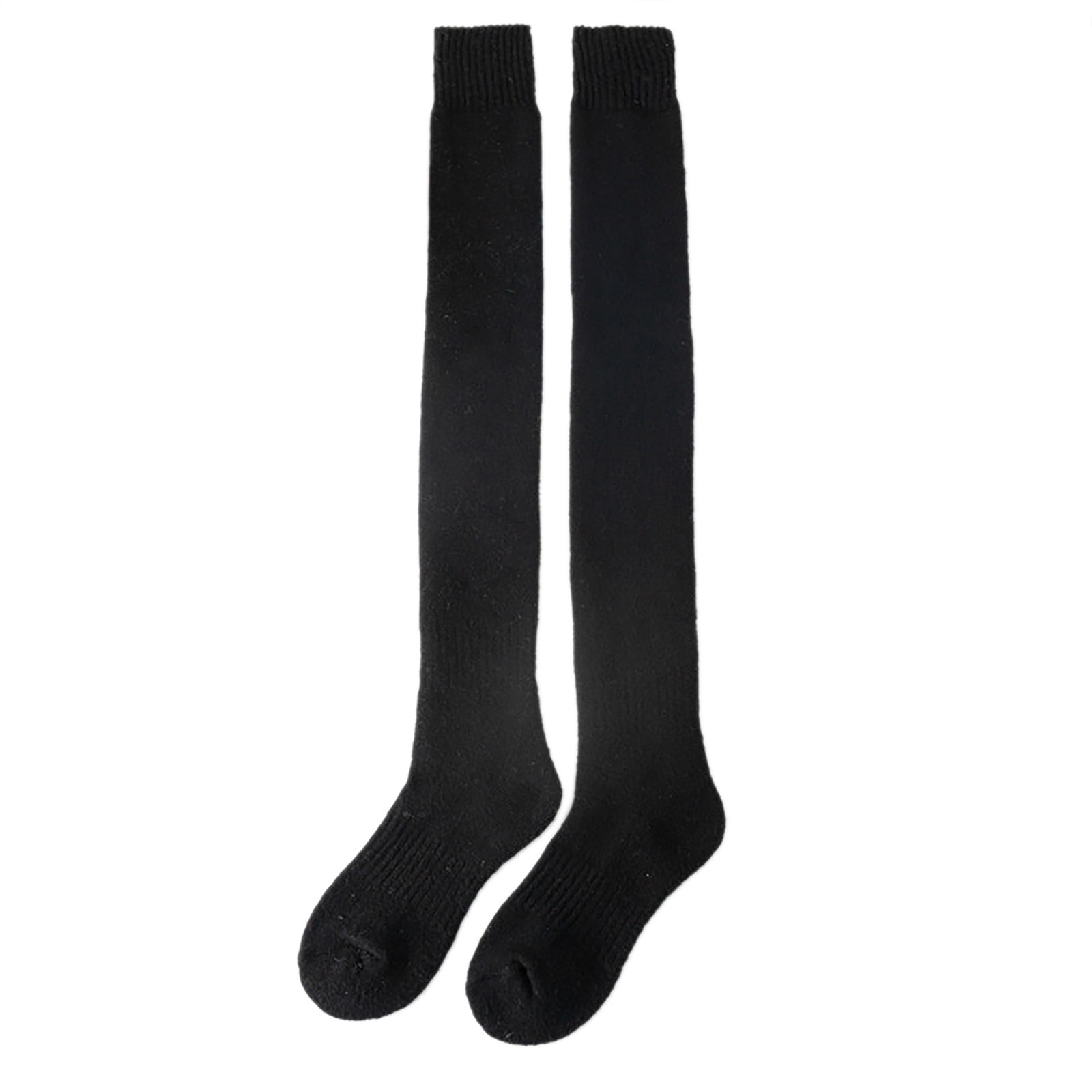 2 Pairs Of Wool Stockings Over The Knee Thickened Women's Winter Woolen ...