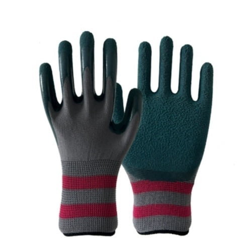 2 Pairs of One-Size-Fits-All Industrial Work Gloves - Durable Rubber ...