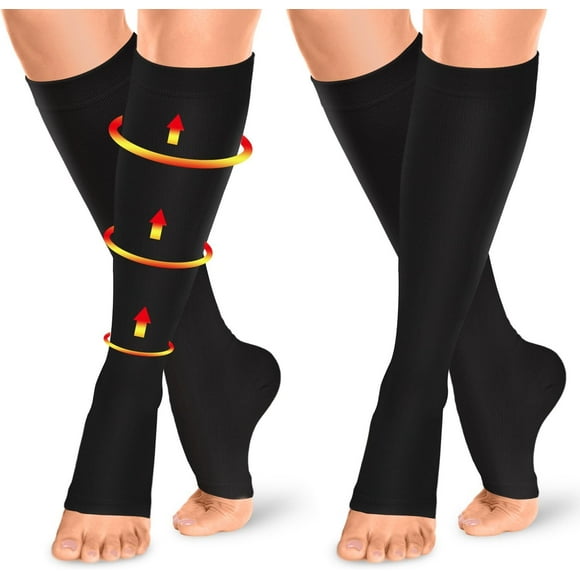 Copper Open Toe Compression Socks