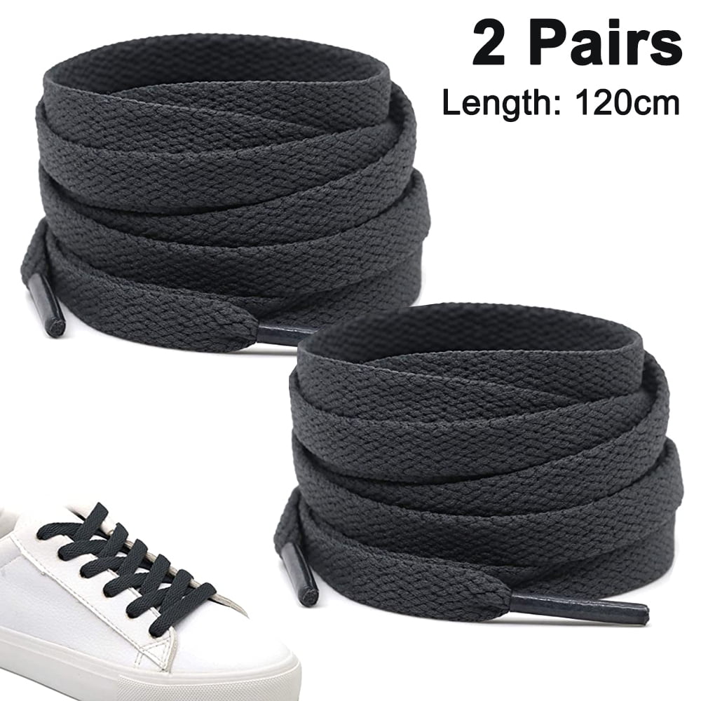 2 Pairs Oval Shoe Laces for Sneakers, Basketball Baseball Shoelace ...