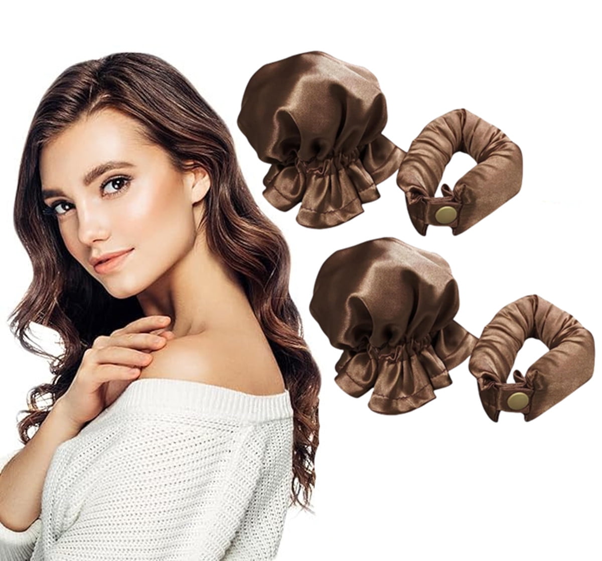 2 Pairs Overnight Curler Set,Lazy No Heat Hair Curler,Damage-Free Curls ...