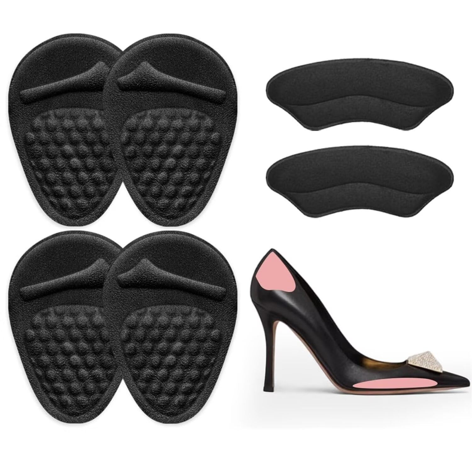 (2 Pairs) Pigskin Heel Cushions Cups for Plantar Fasciitis, Sore Heel ...