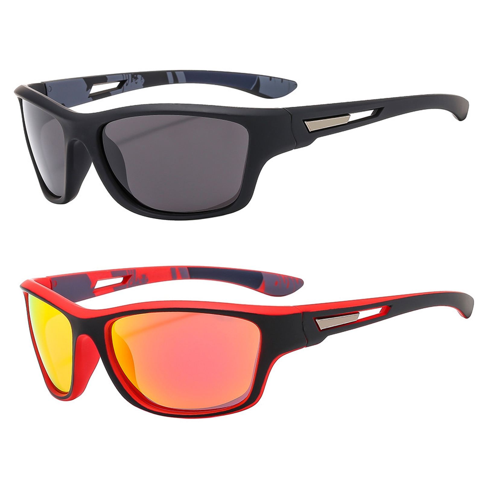 2 Pairs Polarized Sunglasses UV Protection Retro Style Windproof PC ...