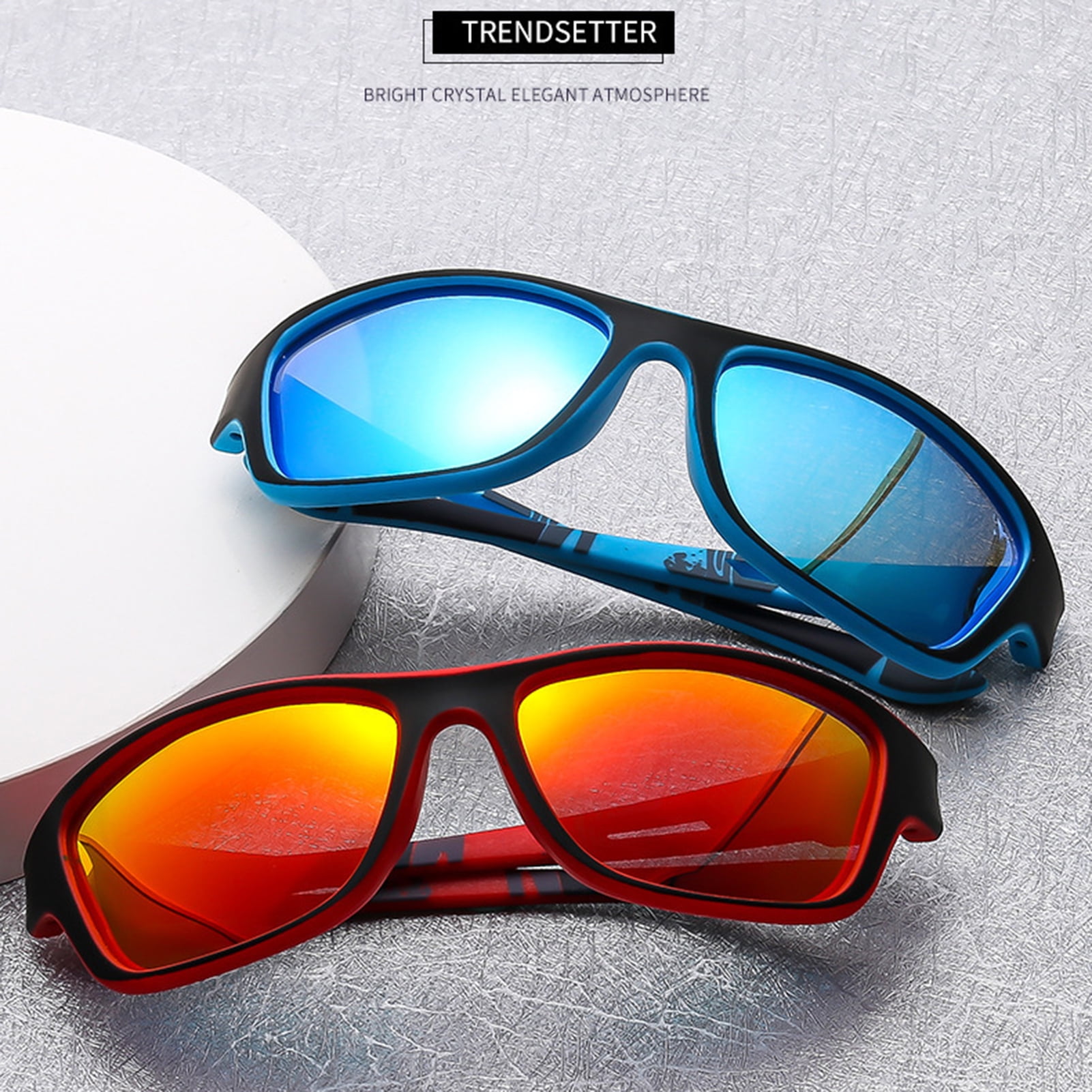 2 Pairs Polarized Sunglasses UV Retro Style Windproof PC Lens Day And ...
