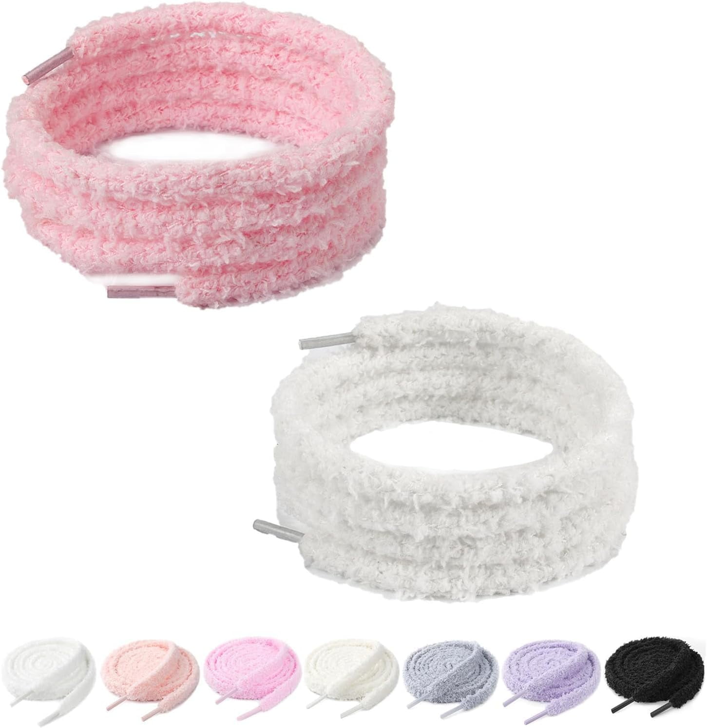 2 Pairs Puffy Round Shoe Laces, 10mm Wide Thick Shoealaces for Casual ...