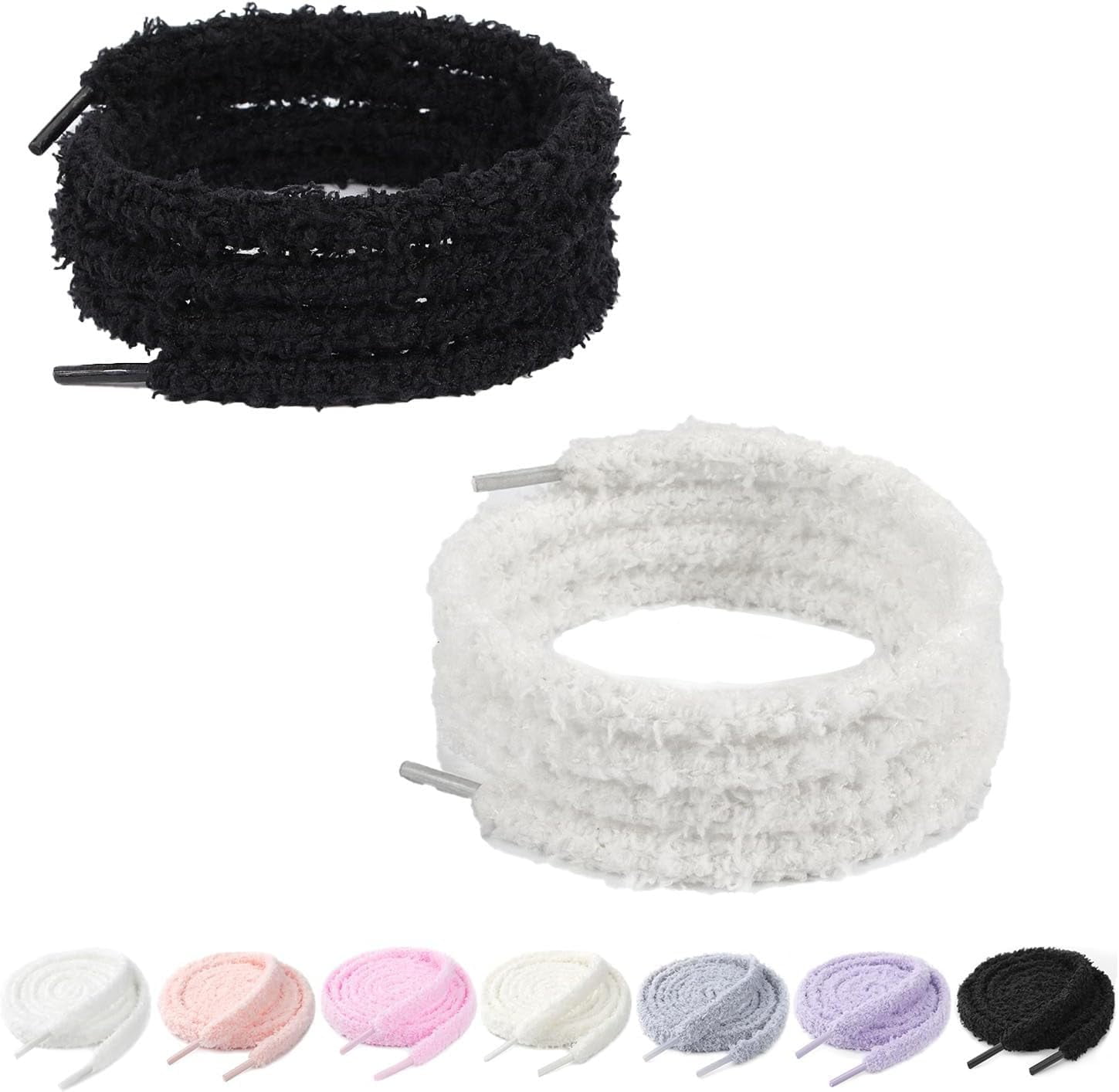 2 Pairs Puffy Round Shoe Laces, 10mm Wide Thick Shoealaces for Casual ...