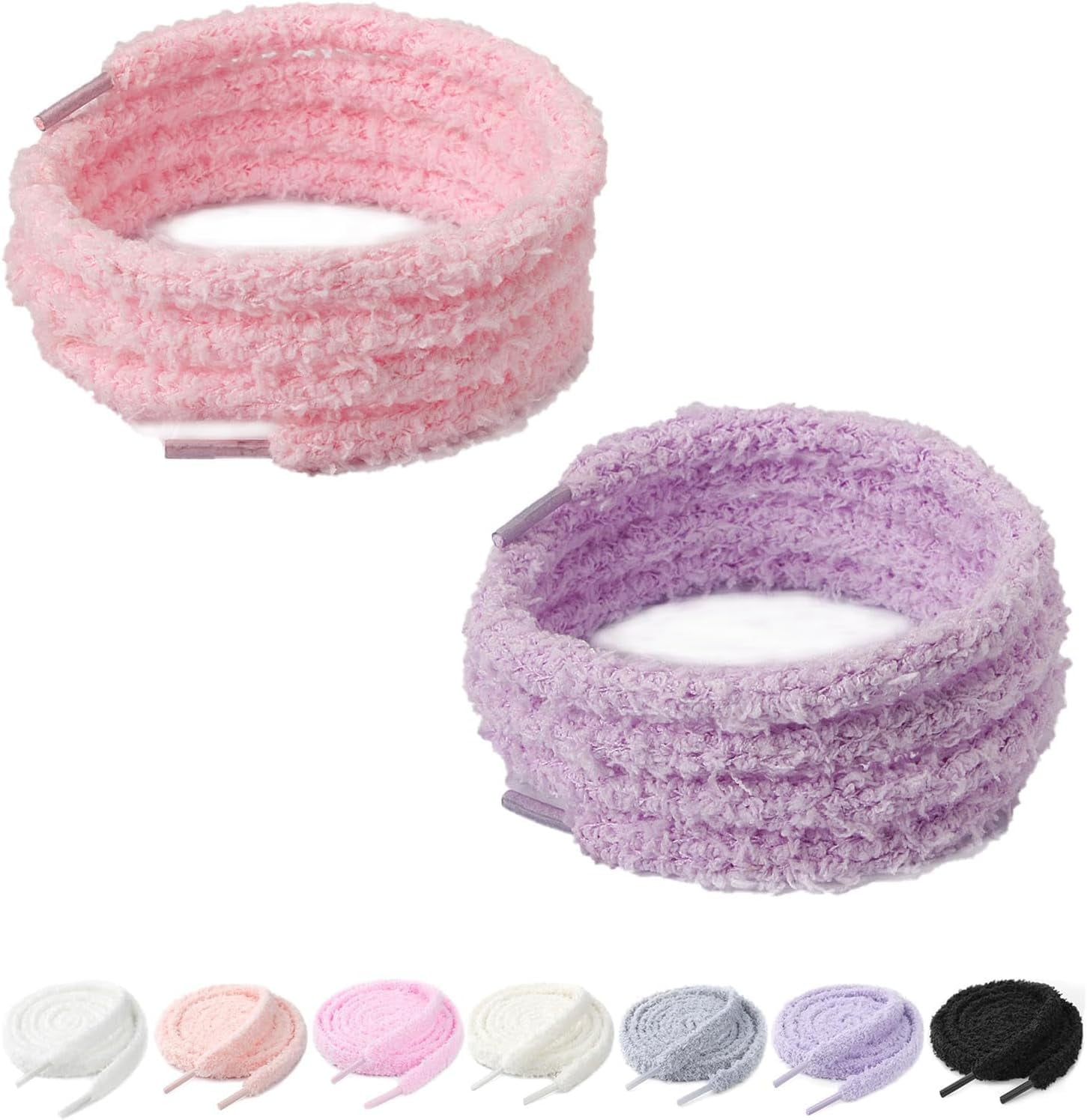 2 Pairs Puffy Round Shoe Laces, 10mm Wide Thick Shoealaces for Casual ...