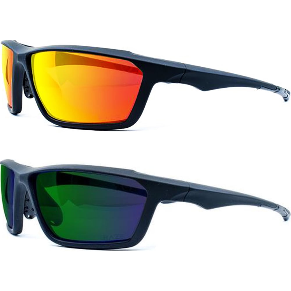 2 Pairs Raze Prime Sunglasses Black Raze Touch Frames HD Red Z Mirror ...