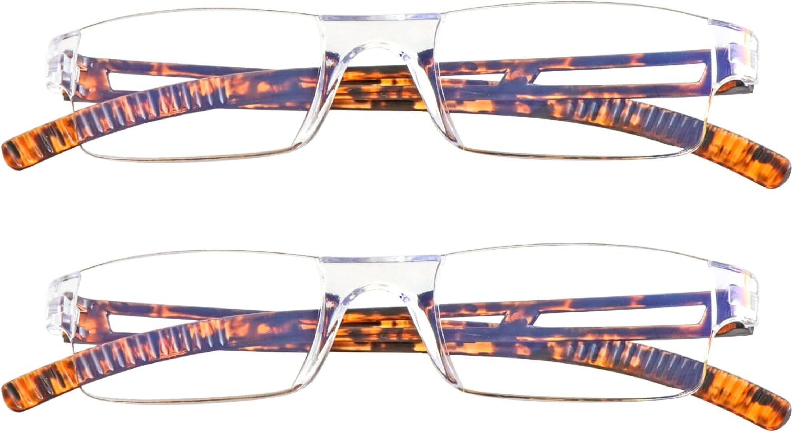 2 Pairs Reading Glasses, Blue Light Blocking Glasses, Computer Reading ...