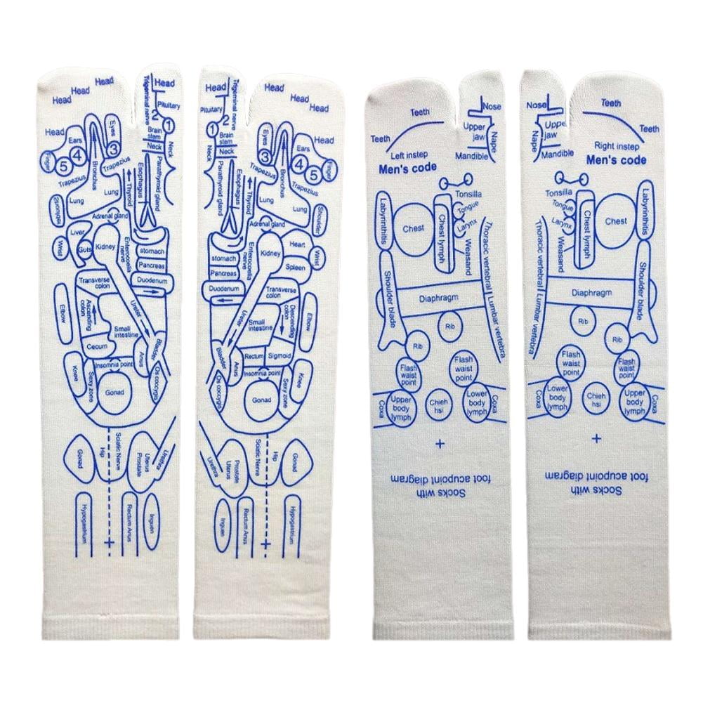 2 Pairs Reflexology Sock Acupressure Socks and Acupoint Massaging Sock ...