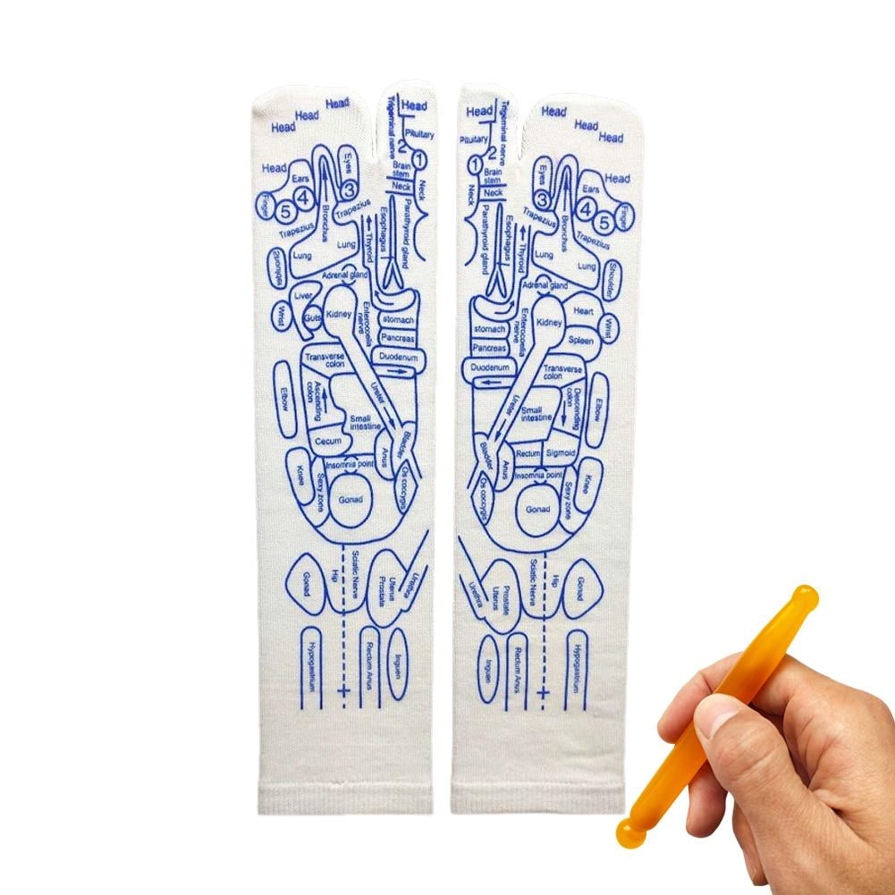 2 Pairs Reflexology Sock Acupressure Socks and Acupoint Massaging Sock ...