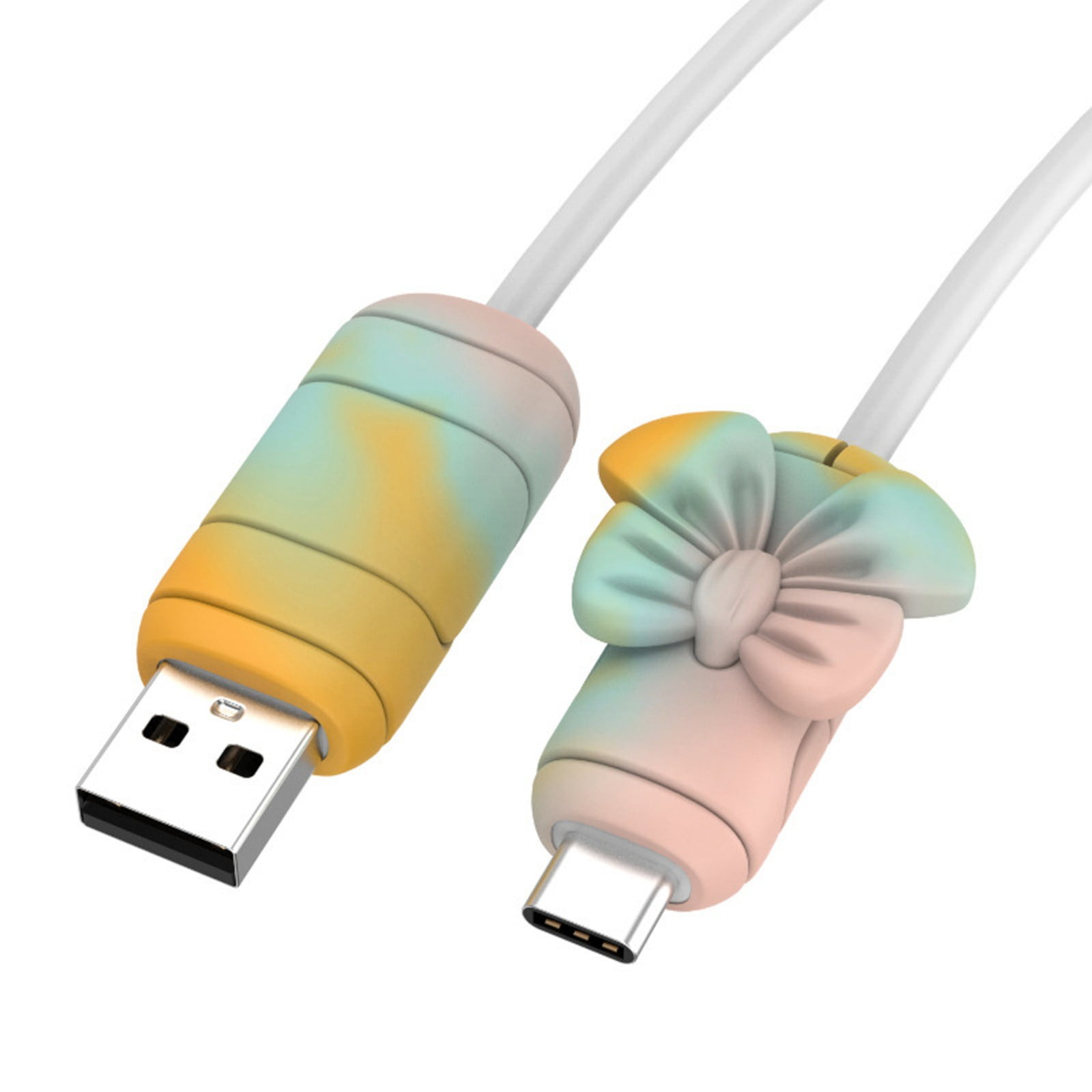 2 Pairs Reusable Silicone Cable Saver Guards Flexible Phone Charging ...