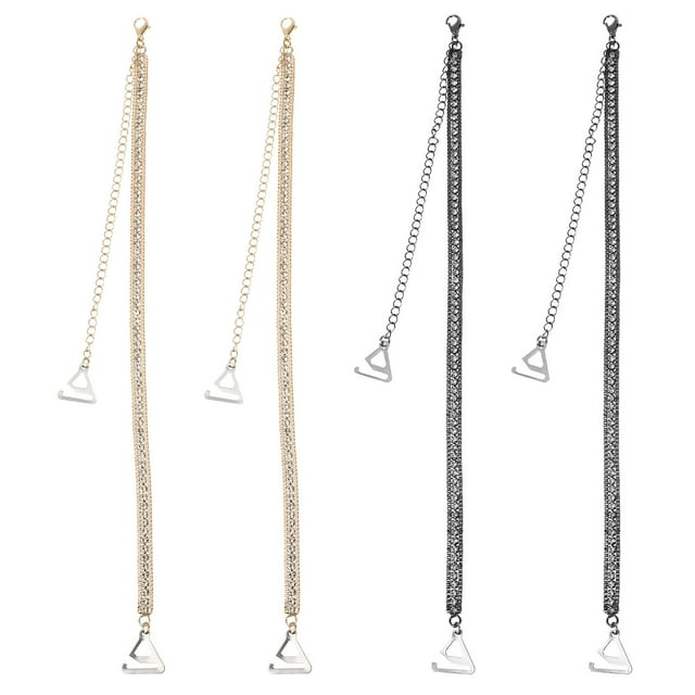 2 Pairs Rhinestone Bra Straps Bones Bathing Suit Replacement Miss Pearl Women Decorate