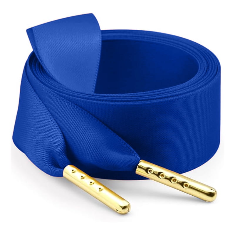 2 Pairs Ribbon Satin Sneakers Shoelaces: 20mm Wide Flat Silk Shoe Laces ...