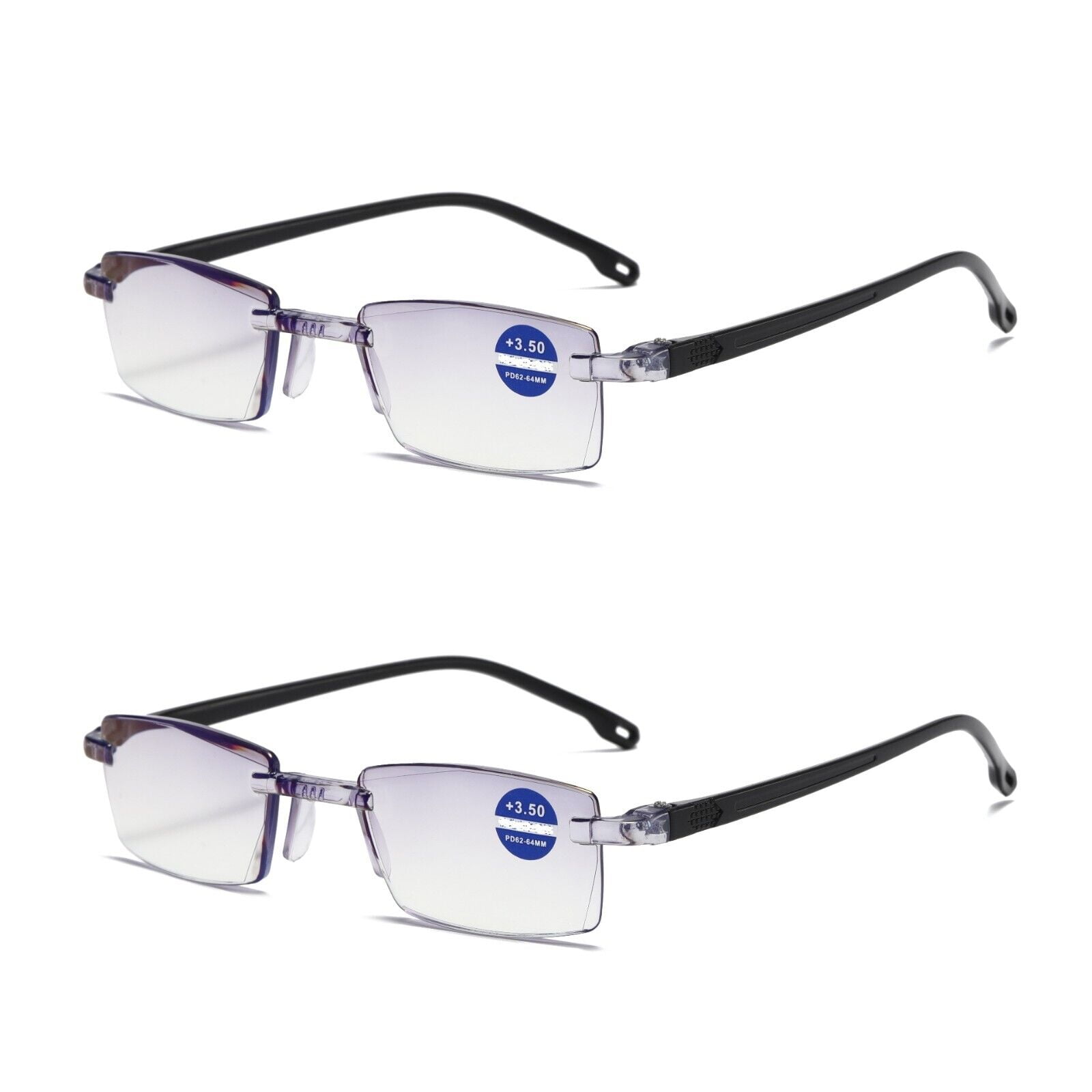 B and Q Rimless Blue Light Blocking, Glare Free Reading Glasses ...