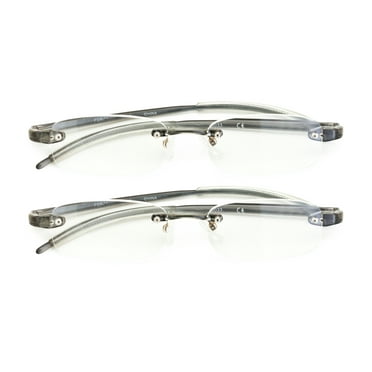 2 Pairs Transparent Neon Color Deluxe Reading Glasses - Comfortable ...