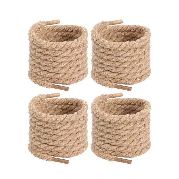 2 Pairs Round Thickened Rope Styles Shoelaces 120cm Length Footwear ...