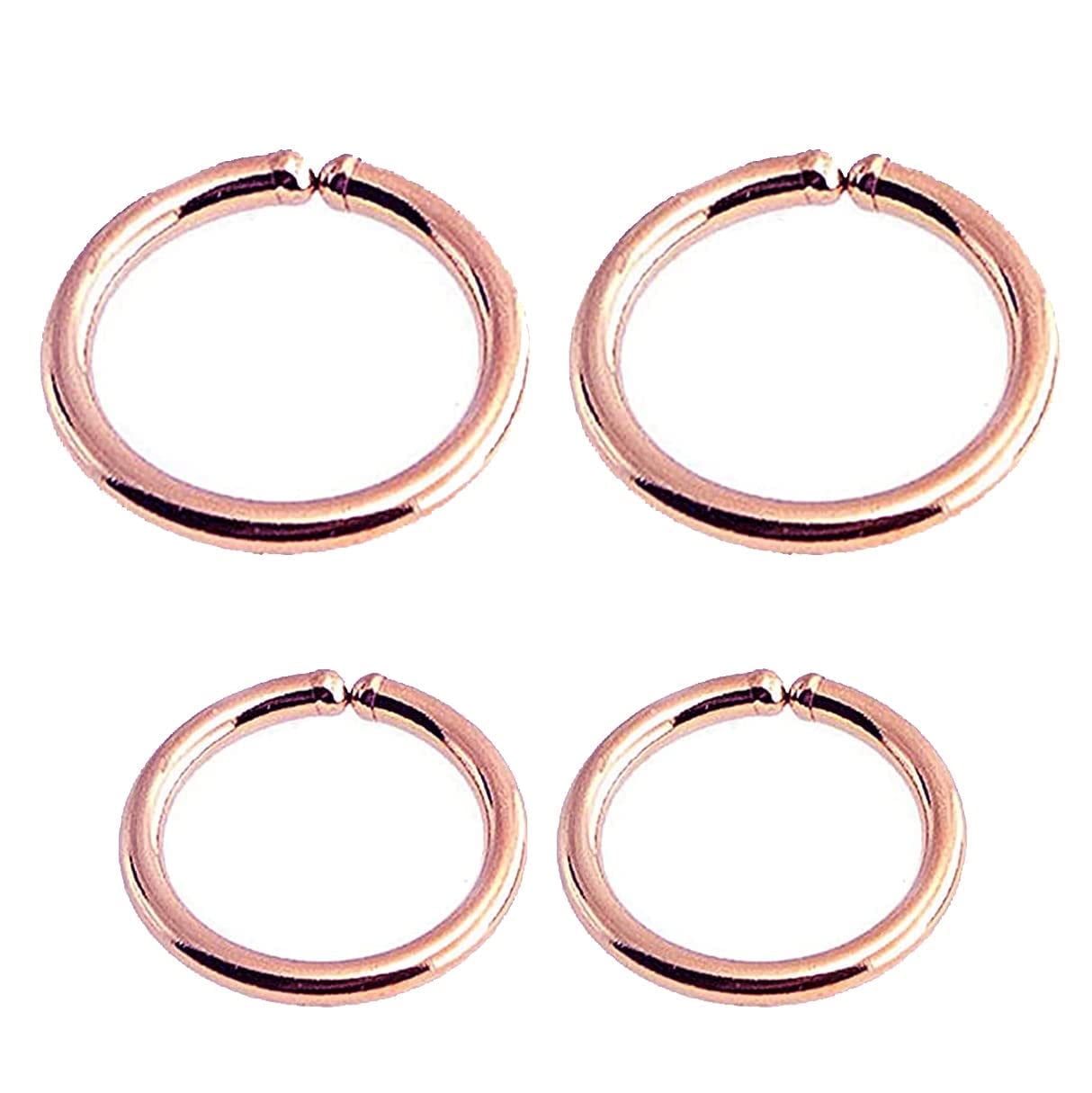 5-6mm Set 2 Pairs 22 Gauge, 14K Rose Gold Filled Mismatched Nose ...